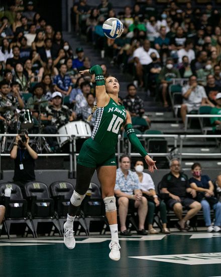 Hawaii Setter Kate Lang Serves Ball Editorial Stock Photo - Stock Image ...