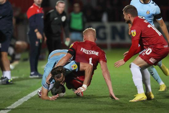 Cheltenham Towns Lewis Freestone Cambridge Uniteds Editorial Stock ...