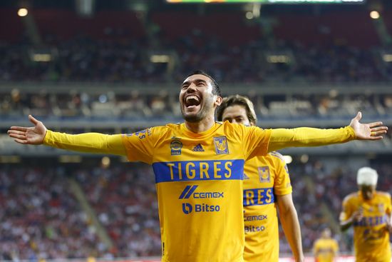 Tigres Juan Vigon L Celebrates Goal Editorial Stock Photo - Stock Image ...