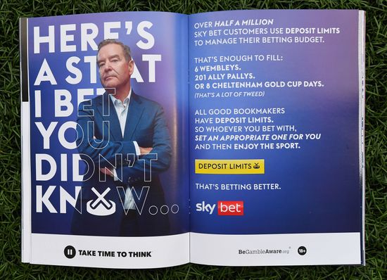 Sky Bet Advert Match Programme Editorial Stock Photo - Stock Image ...