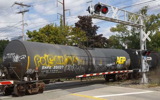 Freight Train Rides On Tracks Framingham Editorial Stock Photo - Stock ...
