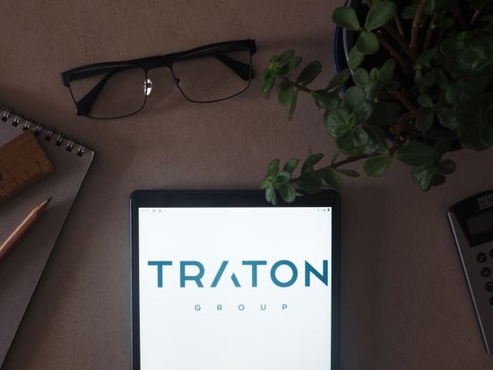 This Photo Illustration Traton Group Logo Editorial Stock Photo - Stock ...