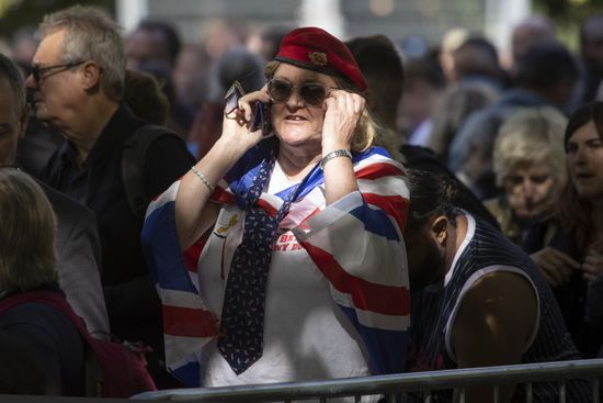 Woman Draped Union Flag Queues Southwark Editorial Stock Photo - Stock ...