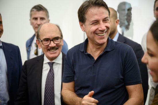 Giuseppe Conte Cr Seen Smiling Museum Editorial Stock Photo - Stock ...