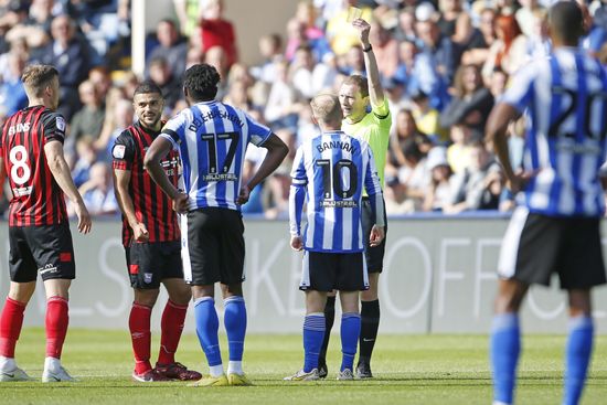 Referee Peter Wright Shows Yellow Card Editorial Stock Photo - Stock ...