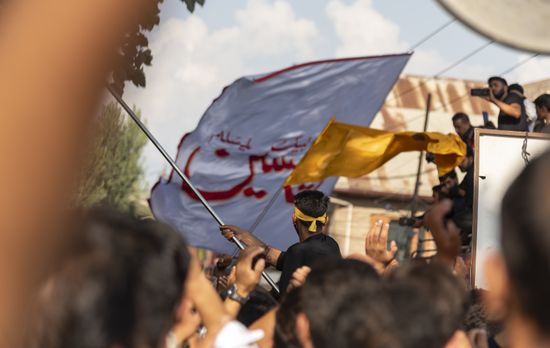 Shia Muslims Wave Religious Flags During Editorial Stock Photo - Stock ...