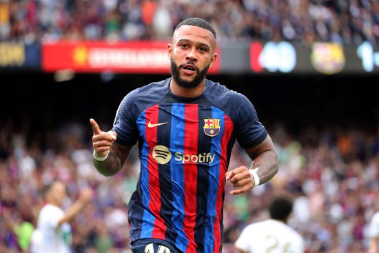 Memphis Depay Goal Celebration During Match Editorial Stock Photo ...