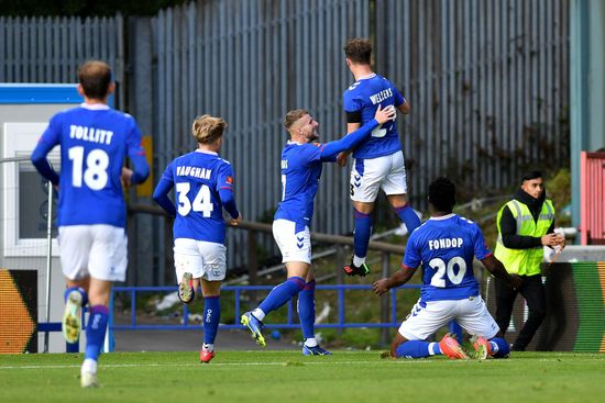 Charlie Wellens Oldham Athletic Celebrates Scoring Editorial Stock ...