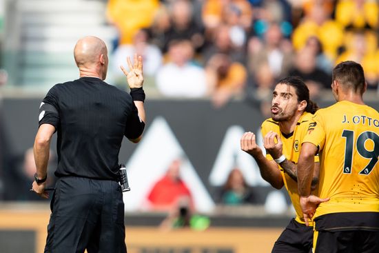 Referee Anthony Taylor Wolvess Rben Neves Editorial Stock Photo - Stock ...