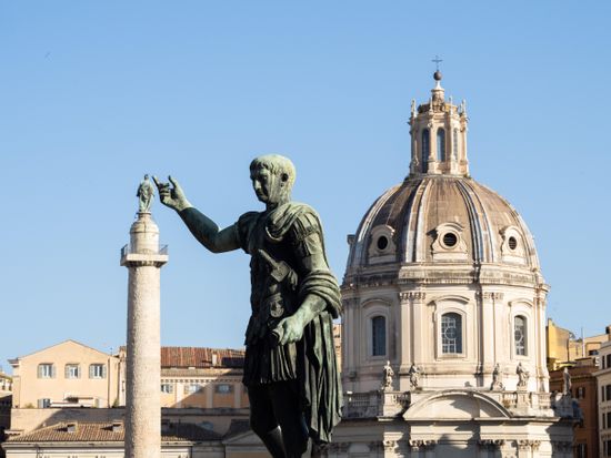 Statue Emperor Trajan Trajans Column Back Editorial Stock Photo - Stock ...