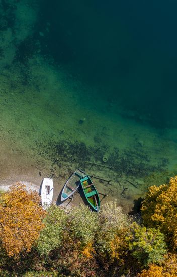 Aerial View Rowing Boats On Shore Editorial Stock Photo - Stock Image ...