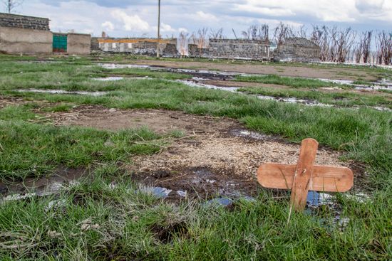 Grave Seen Submerged Swamp Following Rising Editorial Stock Photo ...