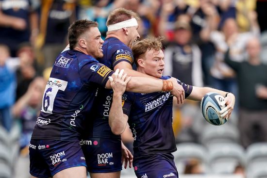 Gareth Simpson Worcester Warriors Celebrates Teammates Editorial Stock ...