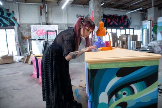 Graffiti Artist Diana Ordonez Known Ledania Editorial Stock Photo ...