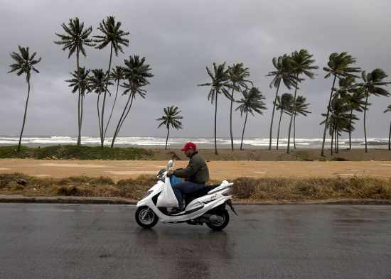 Motorcyclist Crosses Road Nagua Dominican Republic Editorial Stock ...
