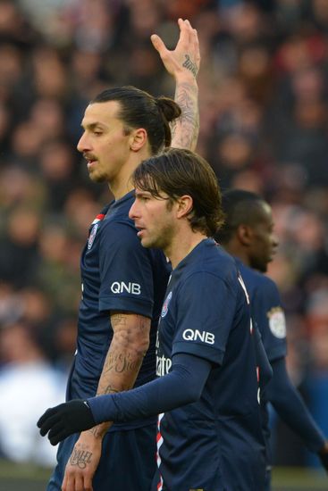 Psgs Zlatan Ibrahimovic Maxwell During French Editorial Stock Photo ...