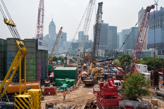 Engineering Workers Cranes Work Construction Site Editorial Stock Photo ...