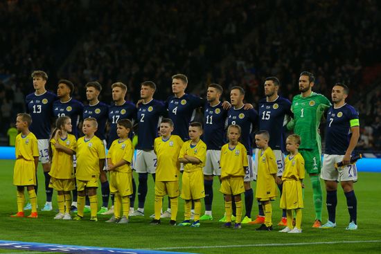 Scotland Team Stand Their Mascots National Editorial Stock Photo ...