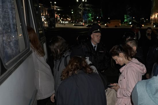 Protesters Escorted By Police Loaded Onto Editorial Stock Photo - Stock ...