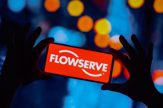 This Photo Illustration Flowserve Corporation Logo Editorial Stock ...