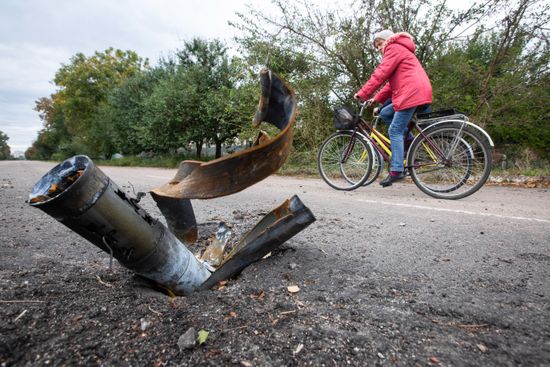Local People Ride Bikes Past Exploded Editorial Stock Photo - Stock ...