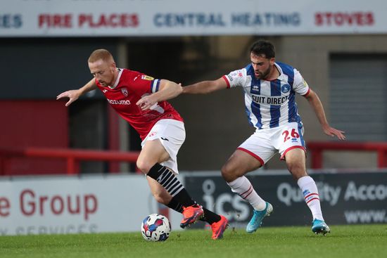Morecambes Liam Gibson Action Hartlepool Uniteds Editorial Stock Photo ...