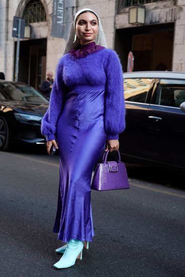 Aya Mohamed Arrivess Alberta Ferretti Fashion Editorial Stock Photo ...