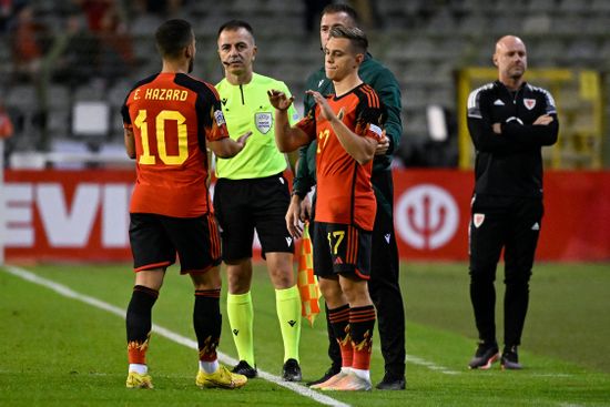 Belgiums Eden Hazard Belgiums Leandro Trossard Editorial Stock Photo ... Belgiums Eden Hazard Belgiums Leandro Trossard Editorial Stock Photo ...