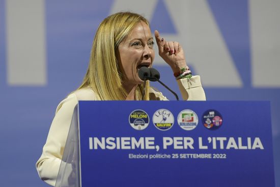 Giorgia Meloni Speaks Rally Closing Election Editorial Stock Photo ...