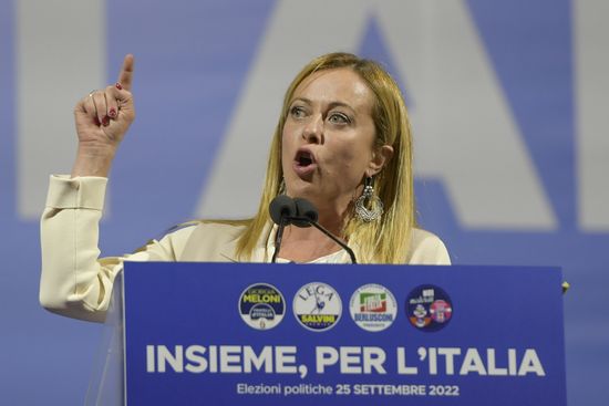 Giorgia Meloni Speaks Rally Closing Election Editorial Stock Photo ...