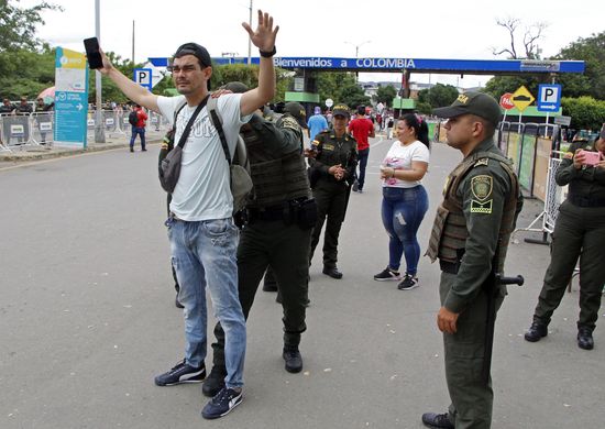 Colombian Police Officers Work On Control Editorial Stock Photo - Stock ...
