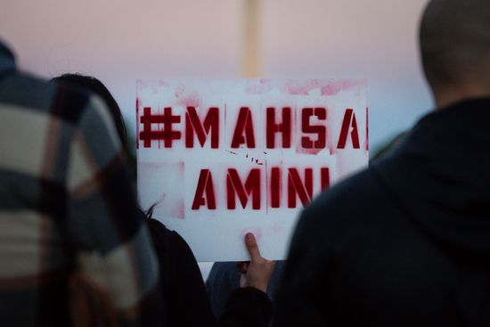 Protester Holds Sign Mahsa Aminos Name Editorial Stock Photo - Stock ...