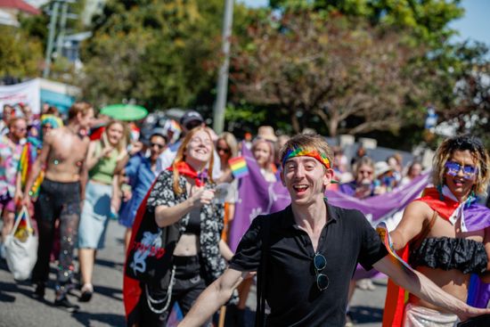Marcher Seen Action During Brisbane Pride Editorial Stock Photo - Stock ...