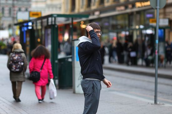 Russian Man Stands Front Stockmann Department Editorial Stock Photo ...