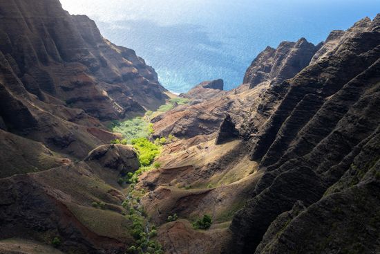 Aerial View Honopu Valley Napali Coast Editorial Stock Photo - Stock ...