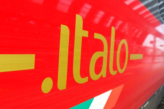 Italo Logo On Nuovo Trasporto Viaggiatori Editorial Stock Photo - Stock ...
