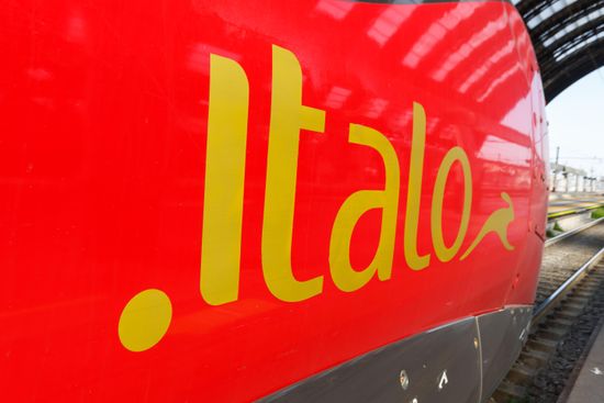 Italo Logo On Nuovo Trasporto Viaggiatori Editorial Stock Photo - Stock ...