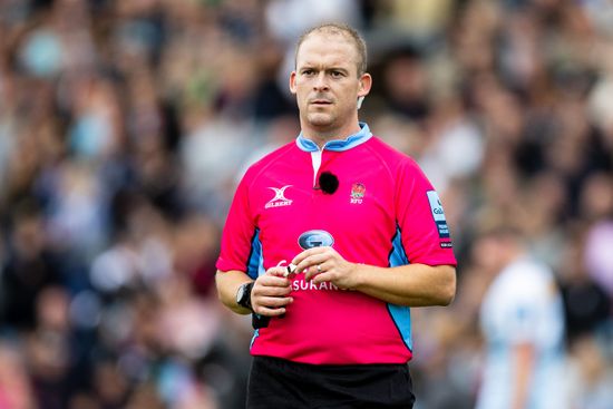 Referee Ian Tempest Discusses Potential Try Editorial Stock Photo ...