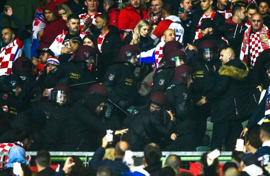 Croatian Fans Clash Riot Police Stands Editorial Stock Photo - Stock ...