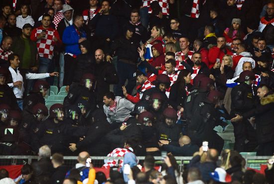 Croatian Fans Clash Riot Police Stands Editorial Stock Photo - Stock ...