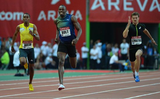 Lr Jamaicas Warren Weir Jamaicas Usain Editorial Stock Photo - Stock ...