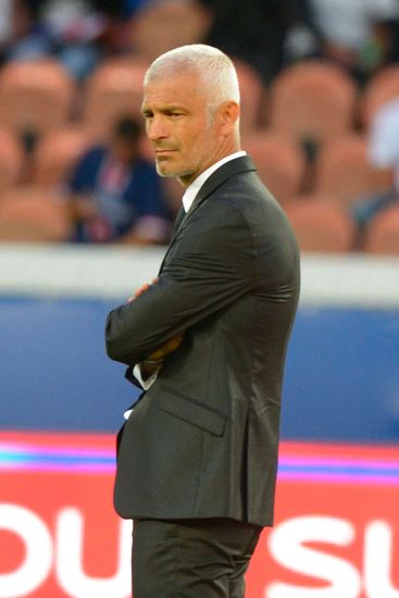 Ajaccios Coach Fabrizio Ravanelli During French Editorial Stock Photo ...