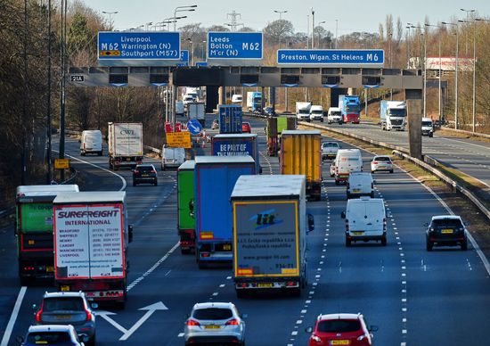 M6 Pictured Junction 21a Birchwood Cheshire Editorial Stock Photo ...