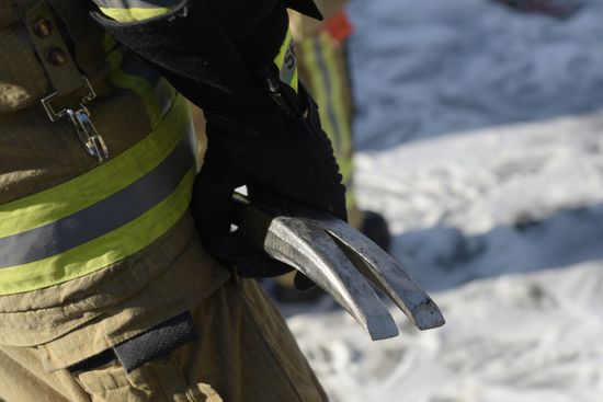 Fireman Has Halligan Tool Ready When Editorial Stock Photo - Stock ...