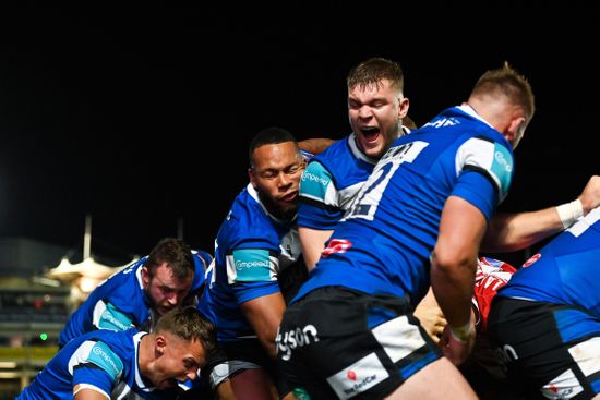 Bath Rugby Players Celebrate Try Teammate Editorial Stock Photo - Stock ...