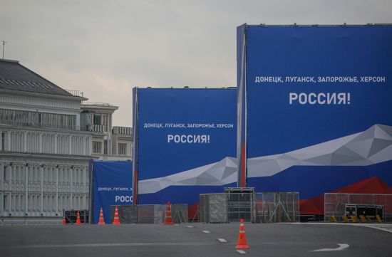 Stages Featuring Signs Reading Donetsk Luhansk Editorial Stock Photo ...