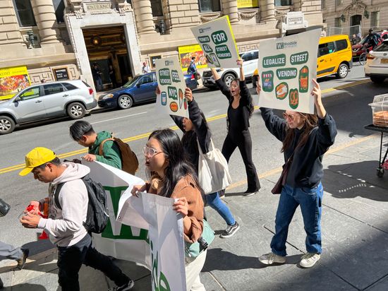 Demonstrators Holding Provendor Rights Signs Lowermanhattan Editorial ...