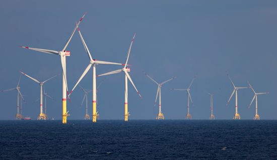 Wind Turbines Wikinger Offshore Wind Farm Editorial Stock Photo - Stock ...
