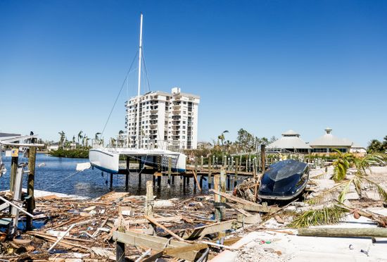 Debris Floats Near Damaged Boats Wake Editorial Stock Photo - Stock ...