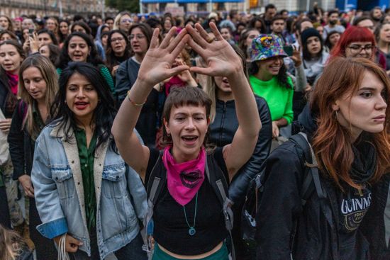 Women Demonstrate During Protest Organized By Editorial Stock Photo ...